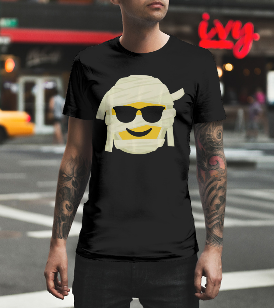 Mummy Emoji Wrapped In Bandages With Cool Shades T-Shirt