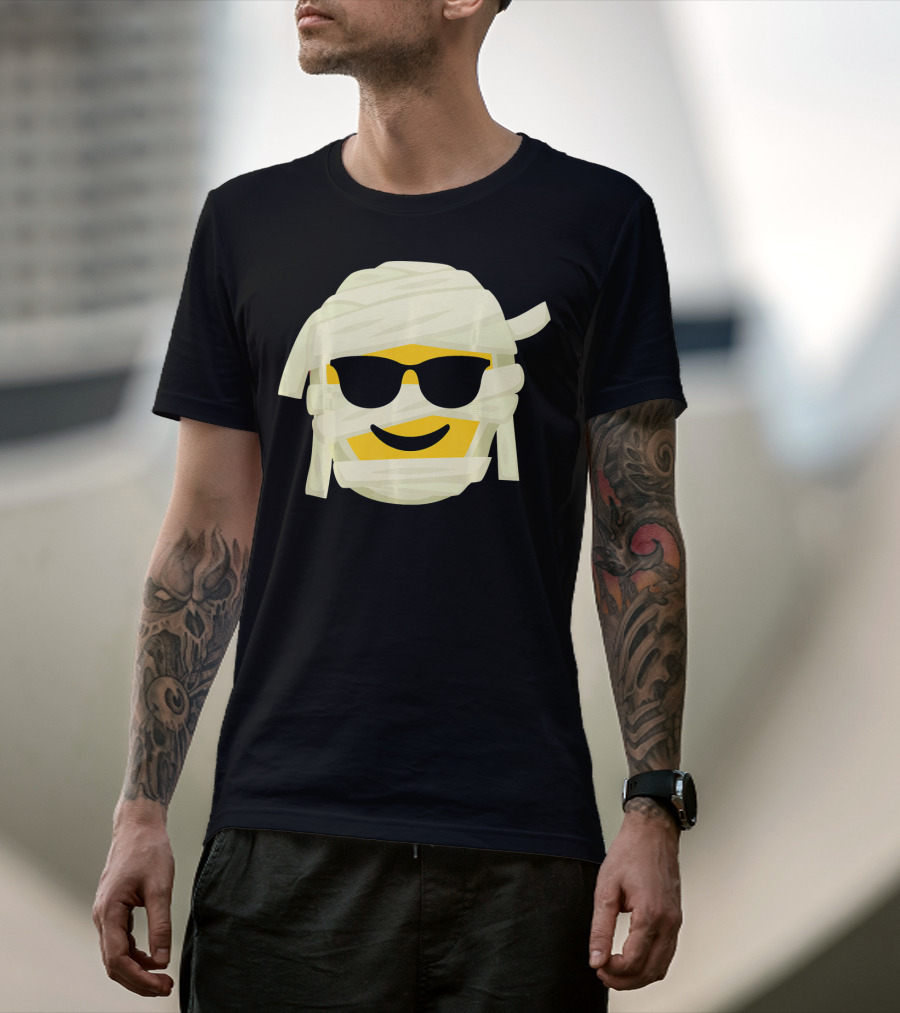 Mummy Emoji Wrapped In Bandages With Cool Shades T-Shirt
