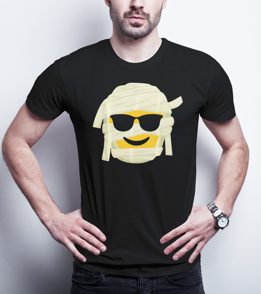 Mummy Emoji Wrapped In Bandages With Cool Shades T-Shirt
