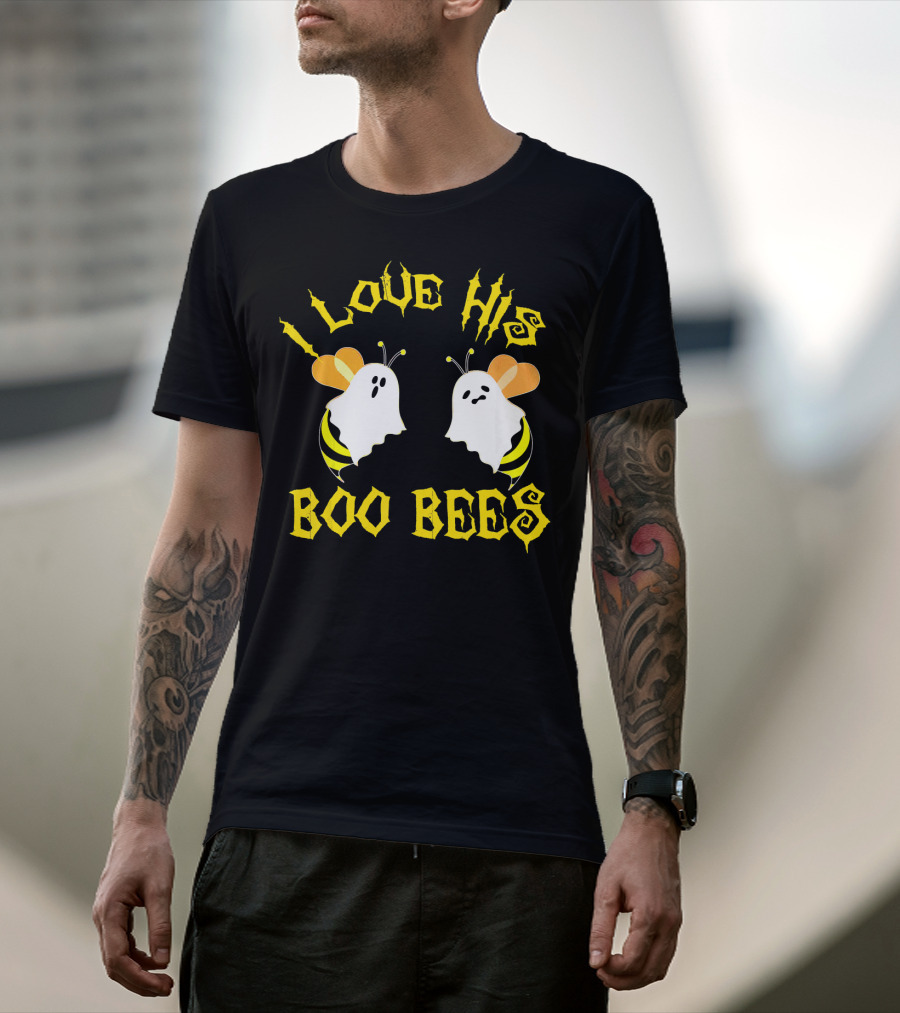 I Love His Boo Bees Ghost Bees Halloween Humor T-Shirt