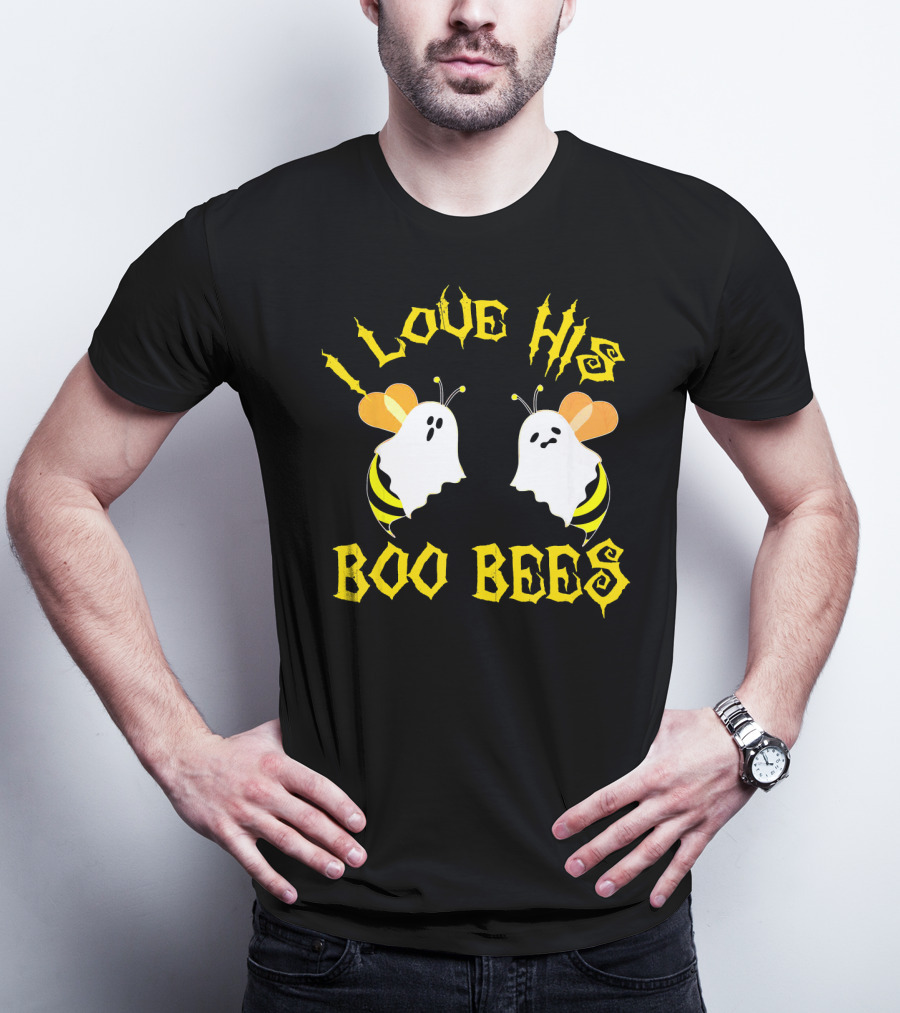I Love His Boo Bees Ghost Bees Halloween Humor T-Shirt