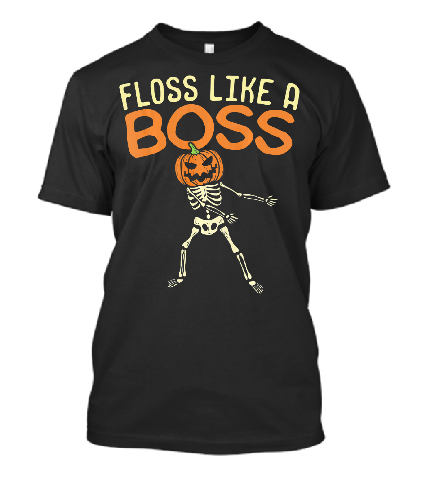 Floss Like A Boss Skeleton Pumpkin Head T-Shirt