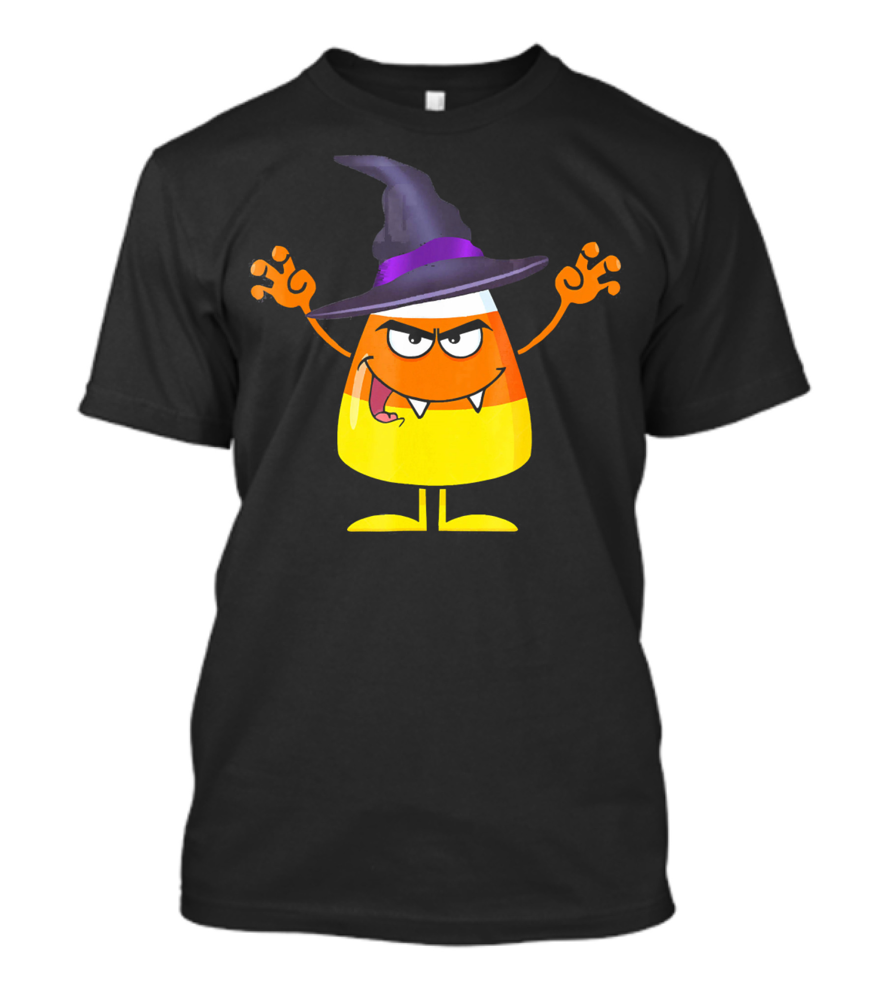 Halloween Candy Corn Witch Emoji With Funny Evil Grin T-Shirt