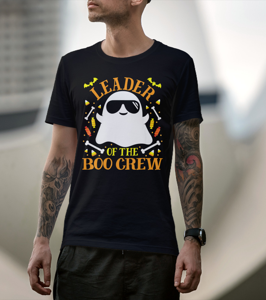 Leader Of The Boo Crew Ghost Halloween Matching Set T-Shirt