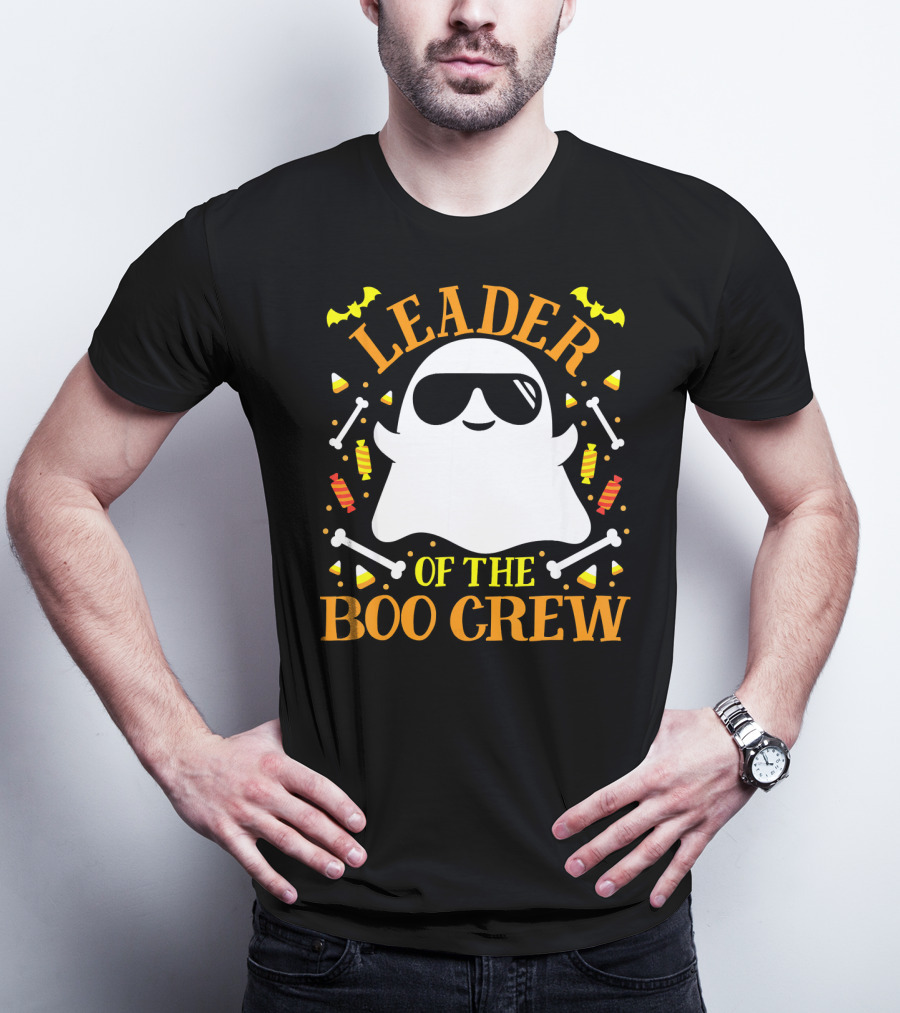 Leader Of The Boo Crew Ghost Halloween Matching Set T-Shirt