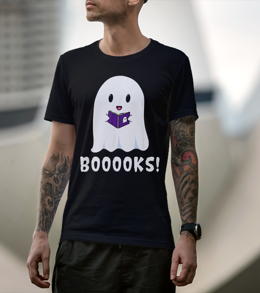 Booooks Ghost Halloween Reading Library T-Shirt