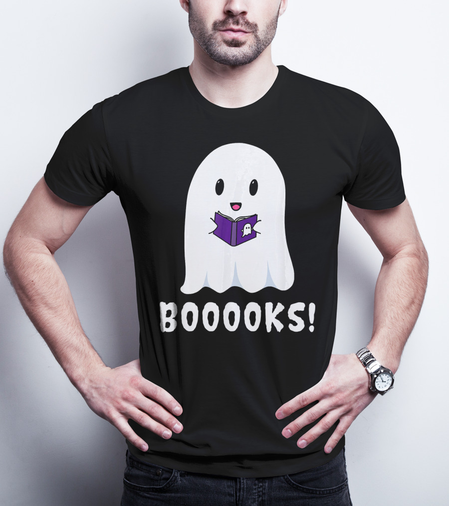 Booooks Ghost Halloween Reading Library T-Shirt
