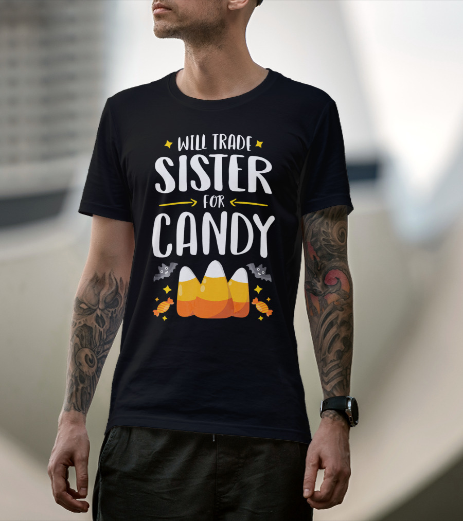 Will Trade Sister For Candy Halloween Boys Matching T-Shirt