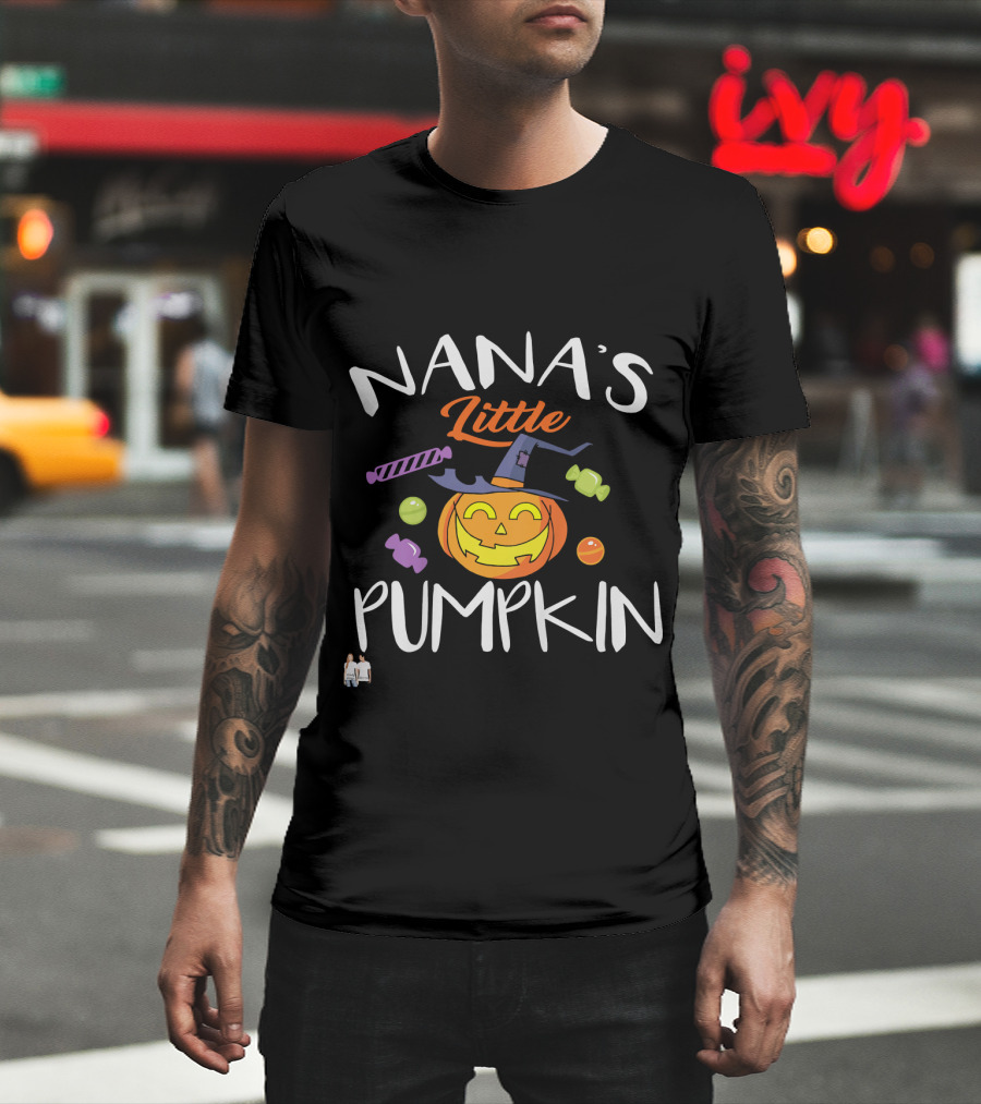 Nana's Little Pumpkin Halloween Candy Jack O'Lantern T-Shirt