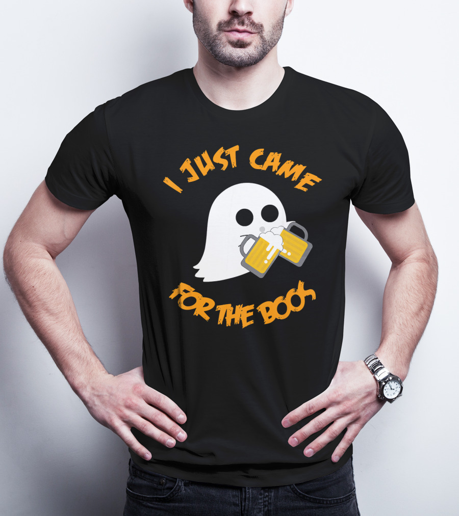 I Just Came Here For The Boos Ghost Holding Beer Mugs T-Shirt