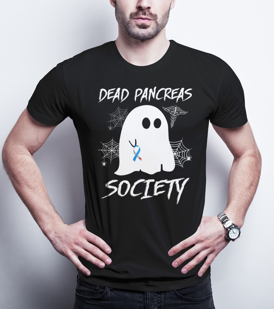 Dead Pancreas Society Ghost Boo Diabetes Halloween T-Shirt