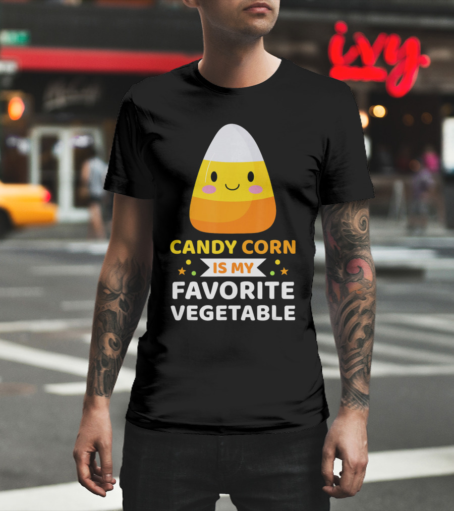 Candy Corn Is My Favorite Vegetable Sarc Halloween Humor T-Shirt