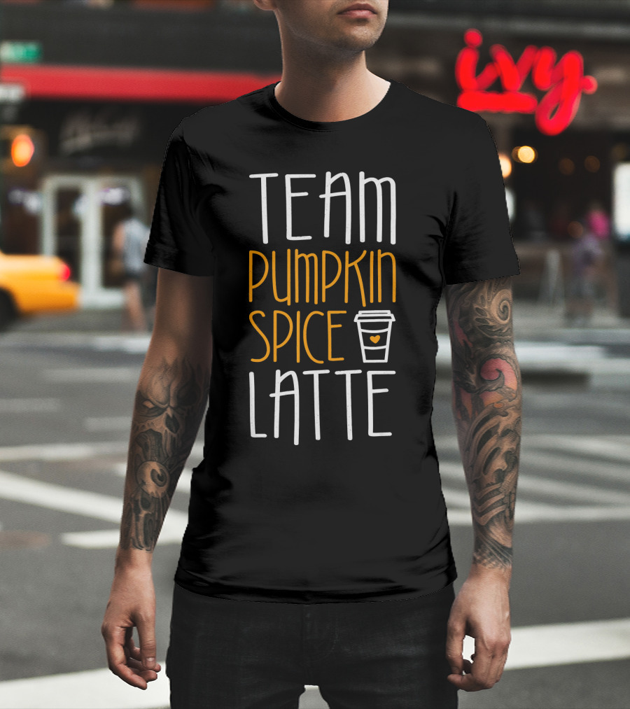 Team Pumpkin Spice Latte PSL Coffee Heart T-Shirt