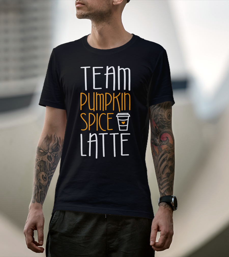 Team Pumpkin Spice Latte PSL Coffee Heart T-Shirt