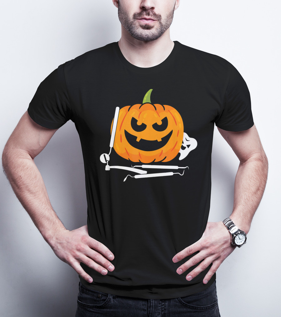 Funny Halloween Pumpkin Dentist T-Shirt