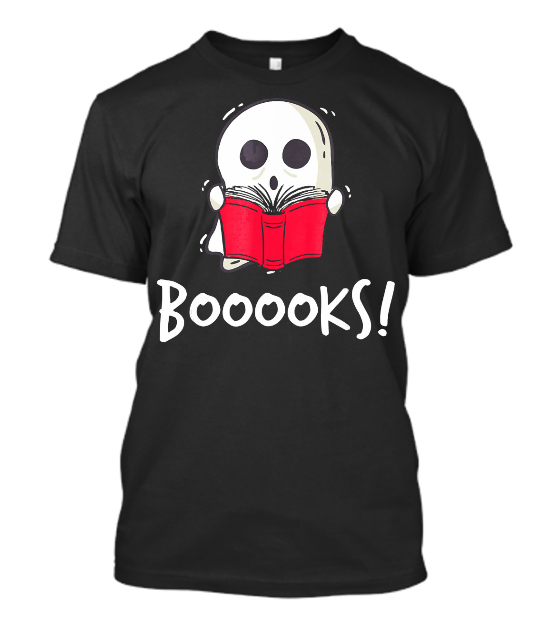 Booooks Ghost Holding Red Book T-Shirt