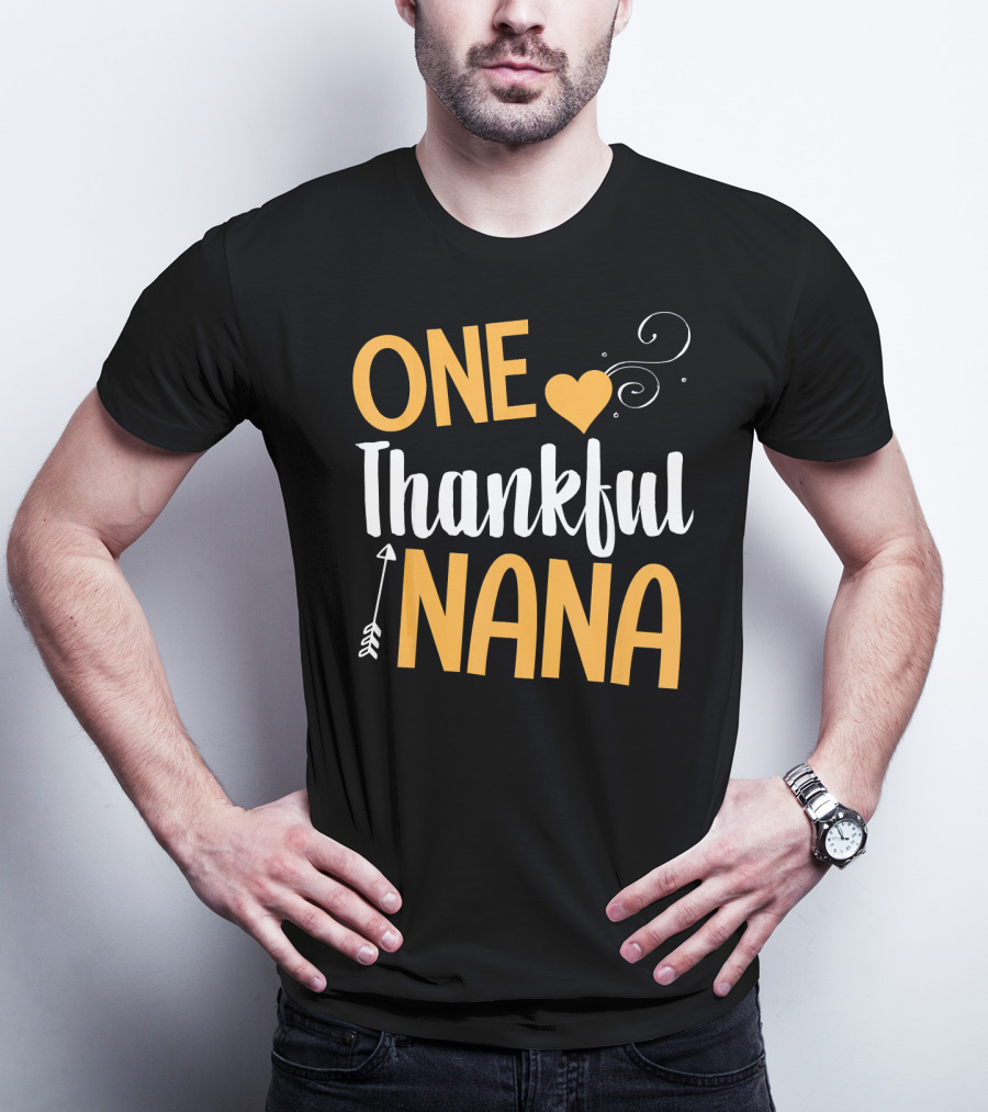 One Thankful Nana Heart Arrow Swirl T-Shirt
