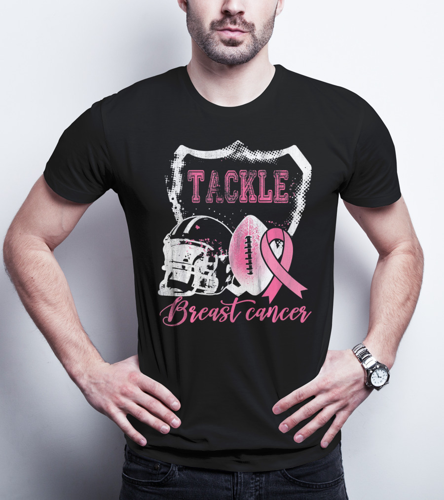 Tackle Breast Cancer Football Survivorship Awareness T-Shirt