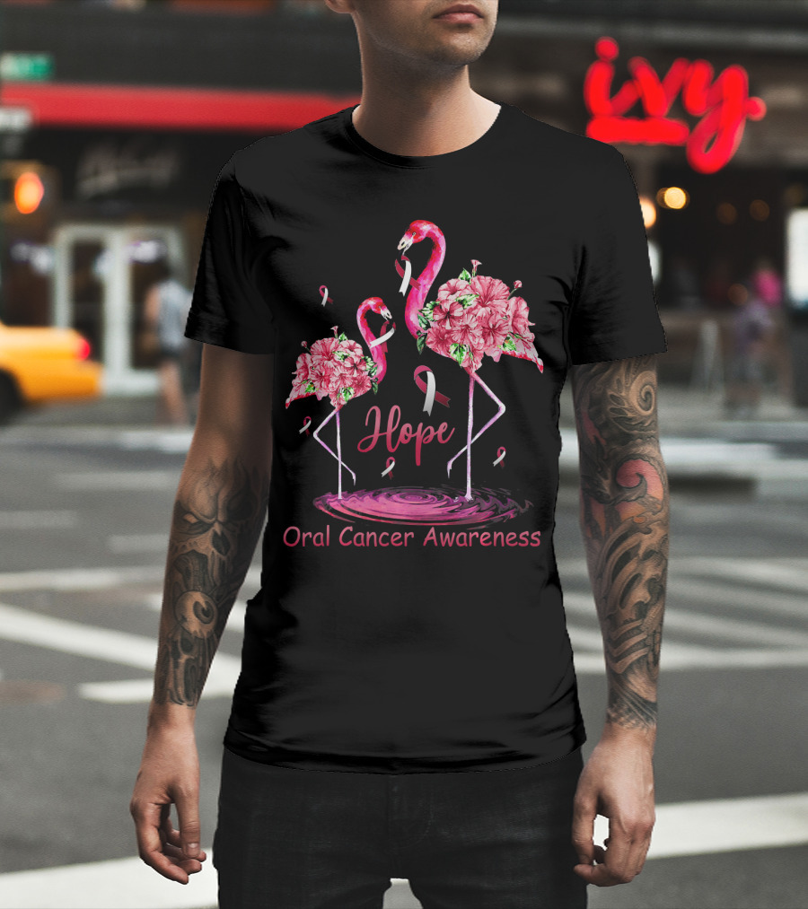 Hope Oral Cancer Awareness Flamingos T-Shirt