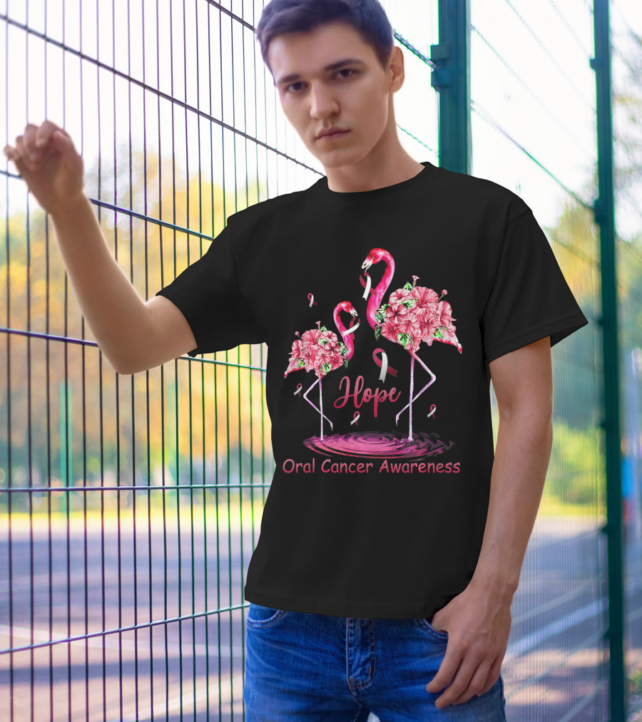Hope Oral Cancer Awareness Flamingos T-Shirt