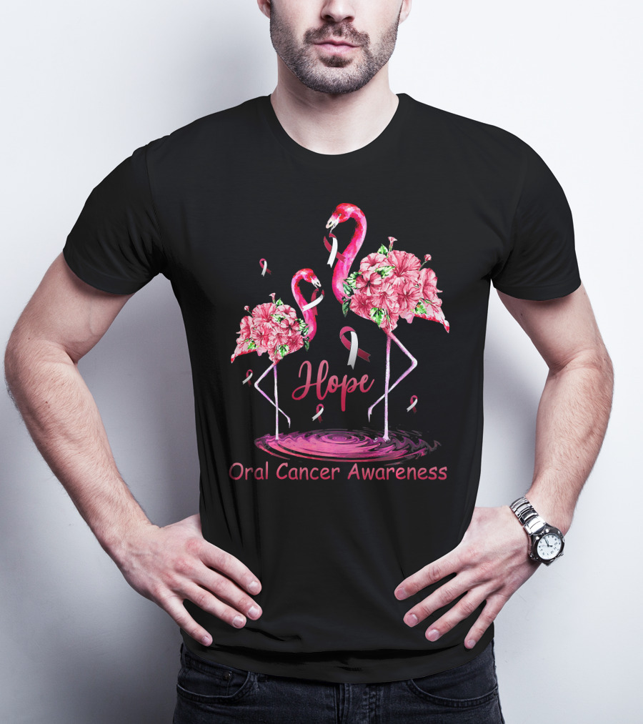 Hope Oral Cancer Awareness Flamingos T-Shirt