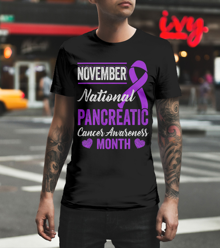 November National Pancreatic Cancer Awareness Month Purple T-Shirt
