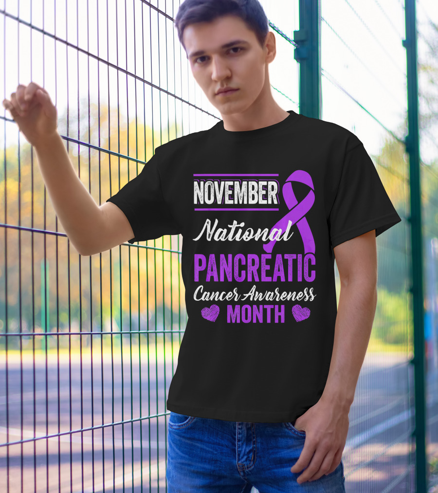 November National Pancreatic Cancer Awareness Month Purple T-Shirt