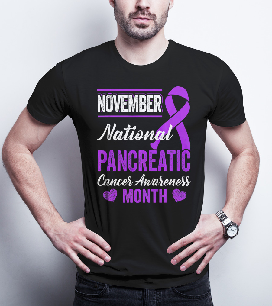 November National Pancreatic Cancer Awareness Month Purple T-Shirt