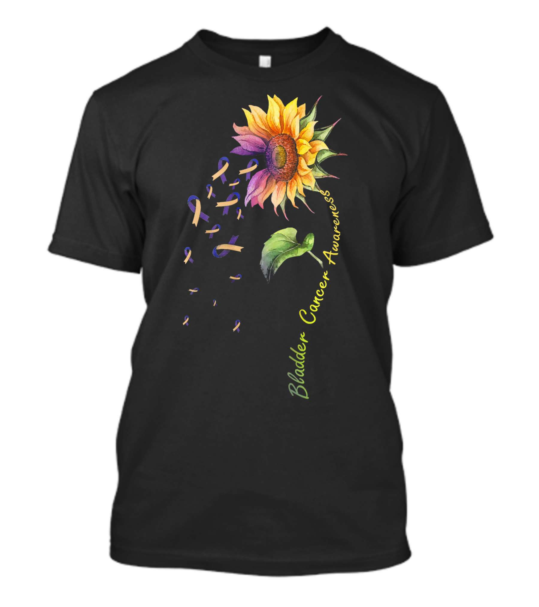 Bladder Cancer Awareness Sunflower Ribbon T-Shirt