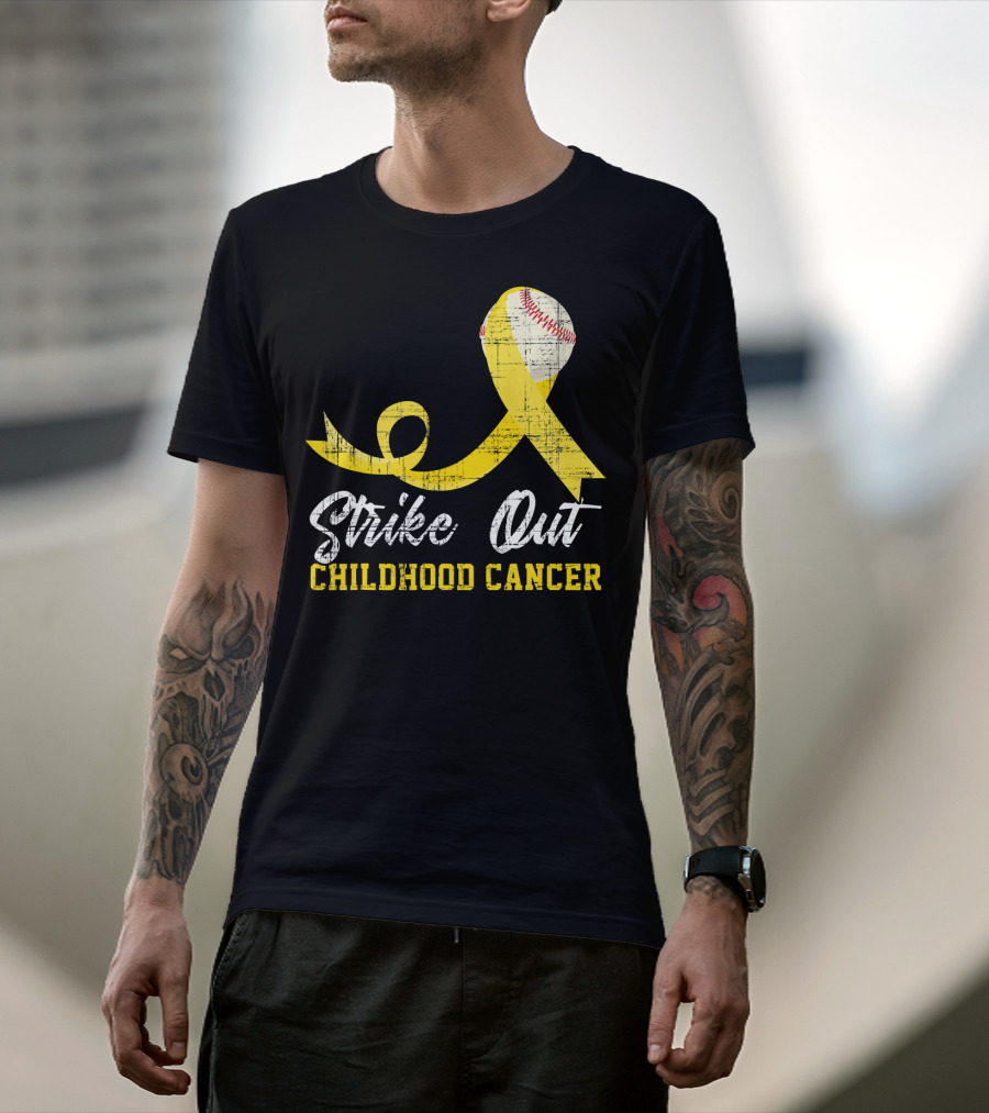 Strike Out Childhood Cancer Baseball Awareness T-Shirt