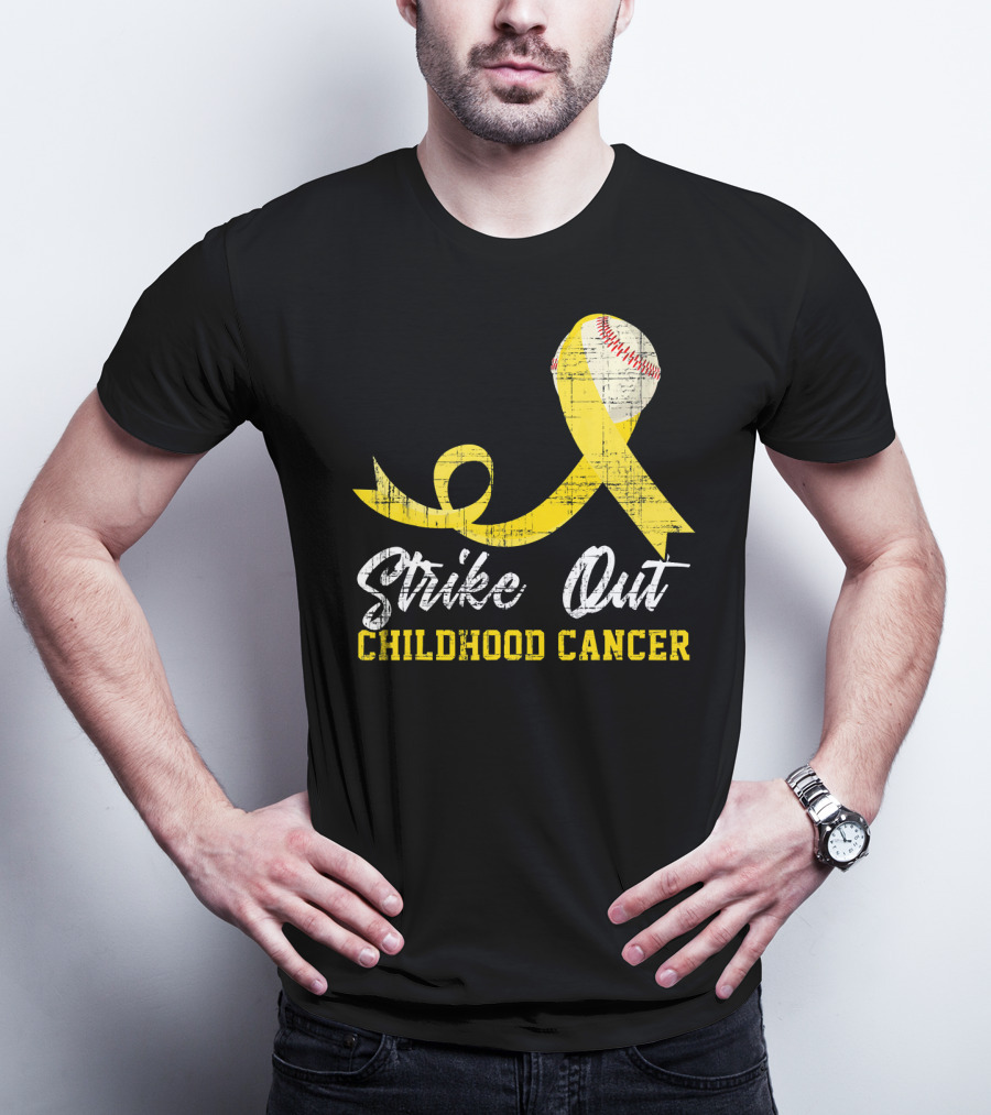 Strike Out Childhood Cancer Baseball Awareness T-Shirt
