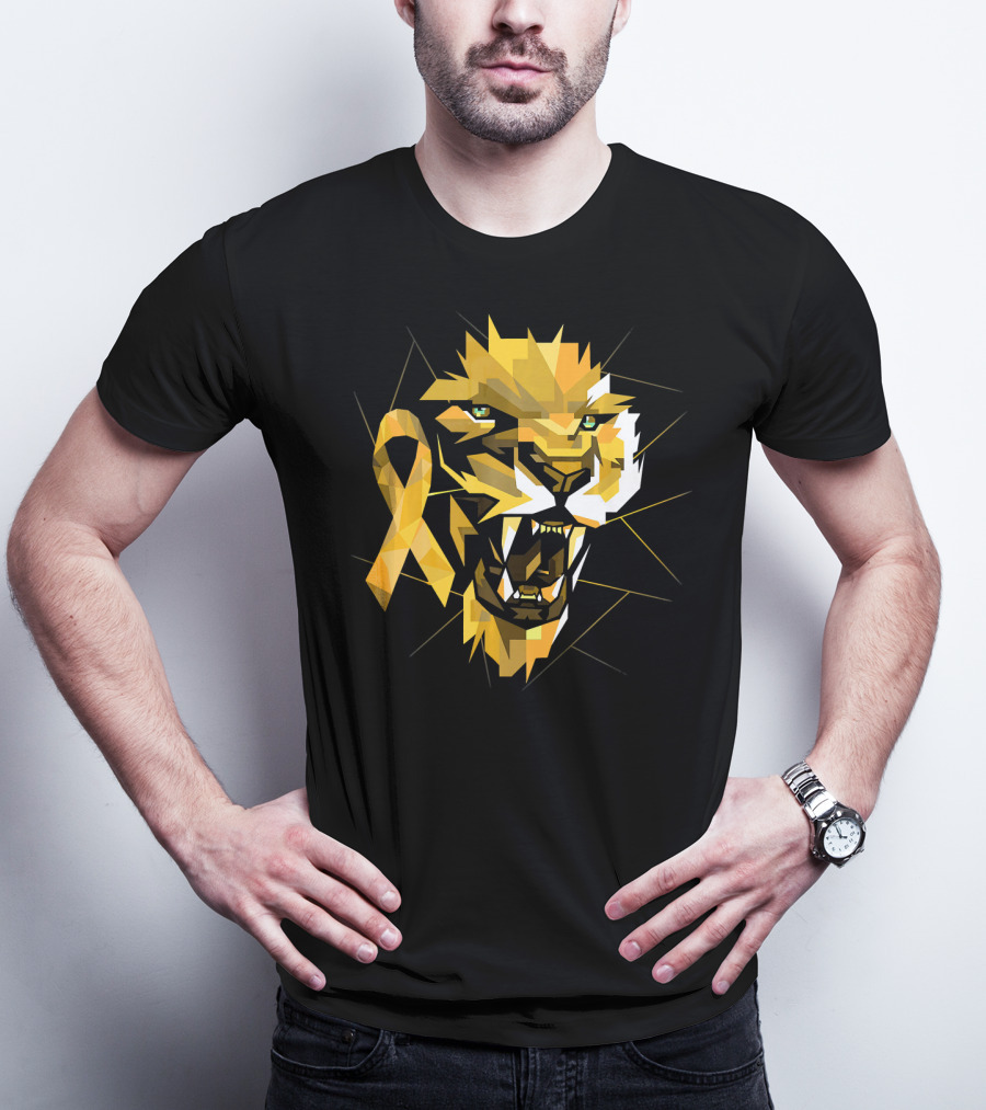 Lion Warrior Childhood Cancer Awareness T-Shirt