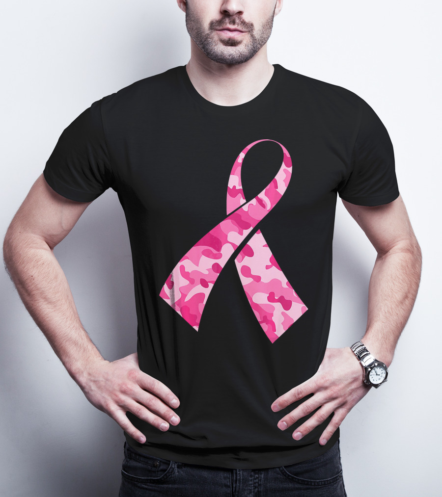 Pink Camouflage Ribbon Breast Cancer Awareness Month T-Shirt