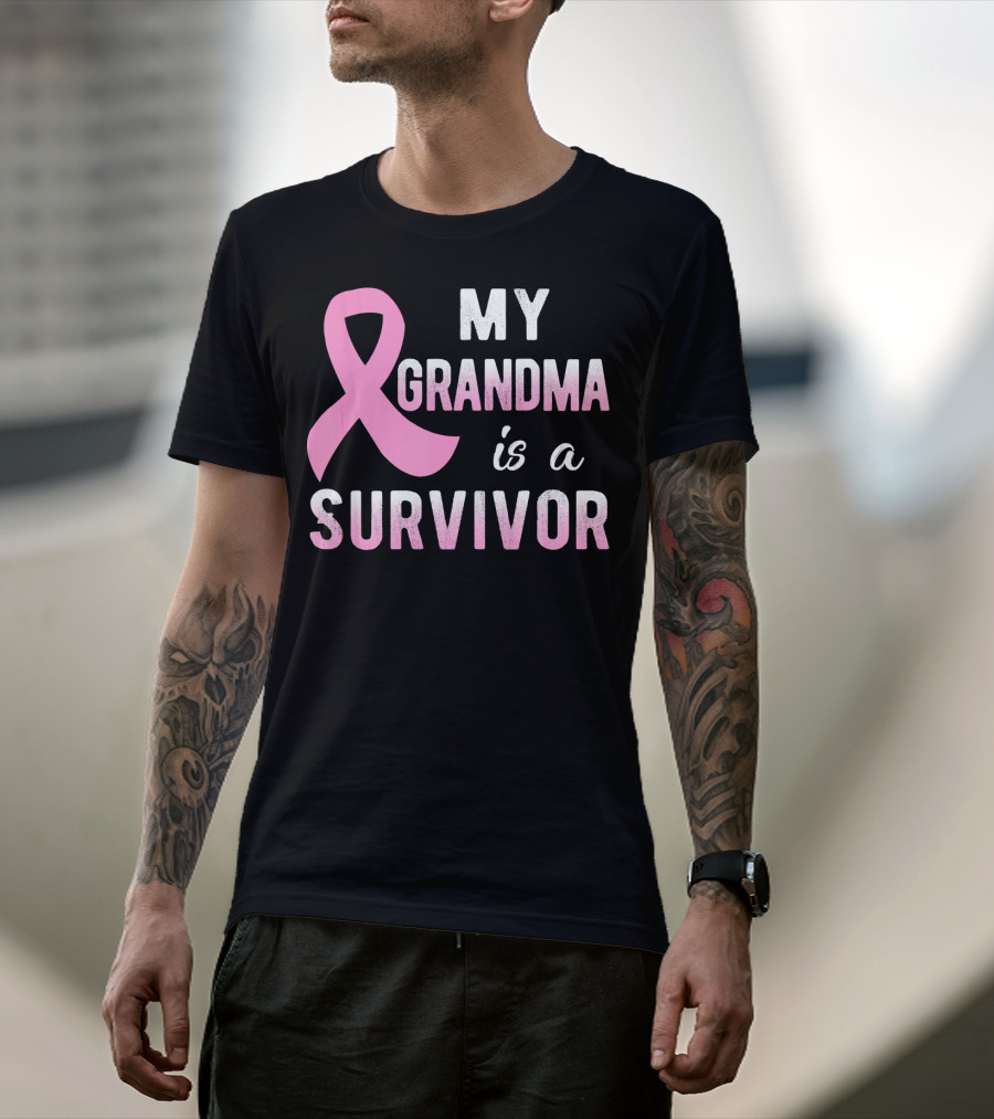 My Grandma Is A Survivor Pink T-Shirt