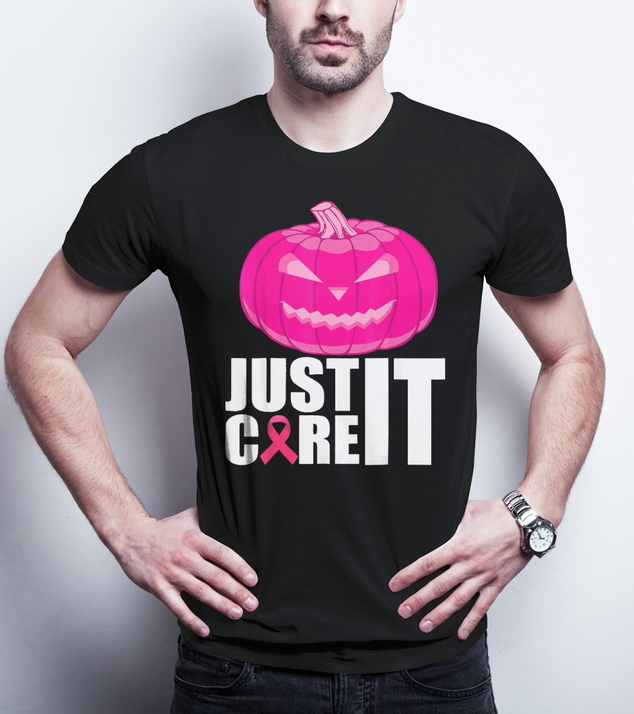 Just Cure It Pink Pumpkin Breast Cancer Awareness T-Shirt