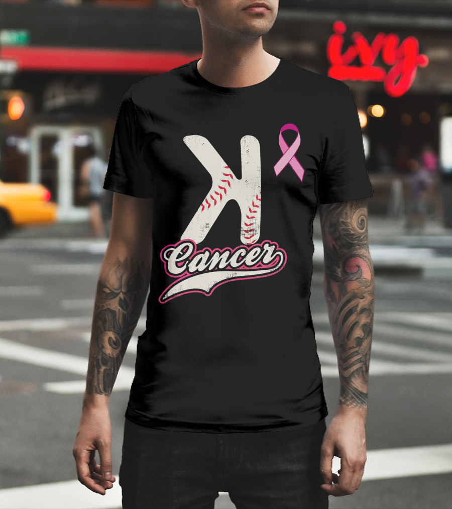 StriKe Out Cancer Baseball Pink Ribbon Support T-Shirt
