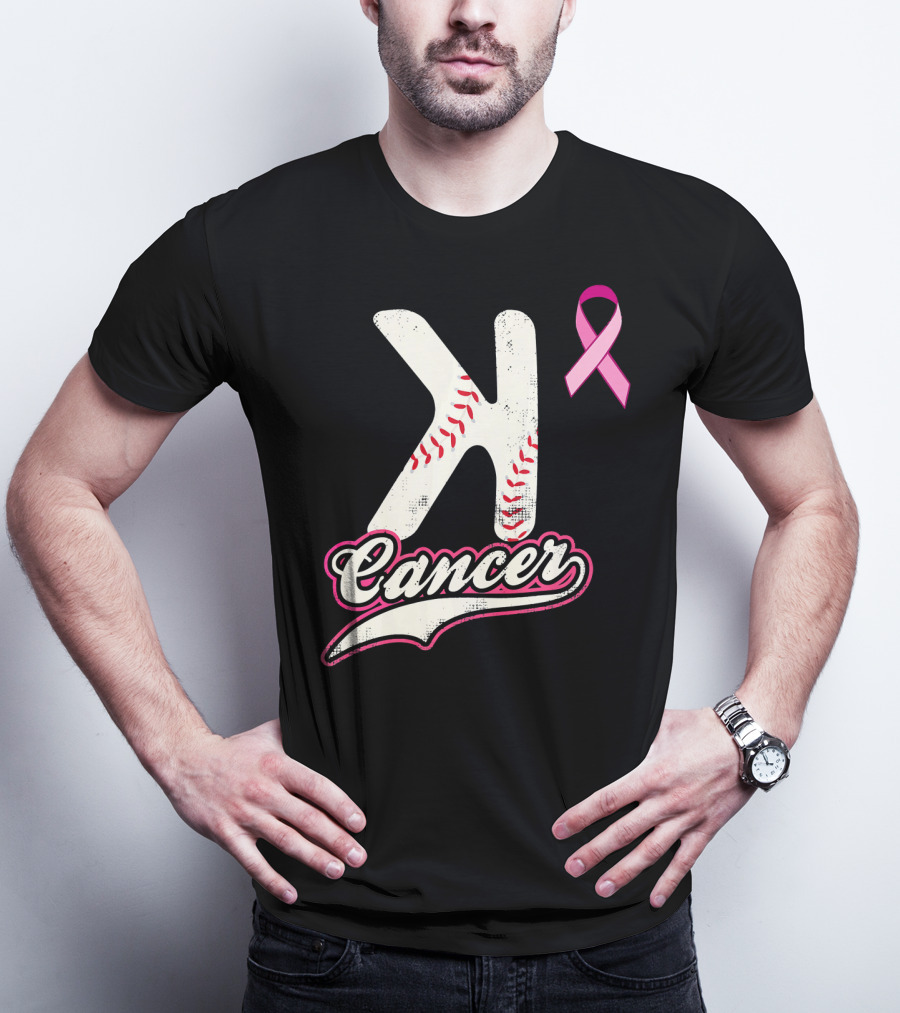 StriKe Out Cancer Baseball Pink Ribbon Support T-Shirt