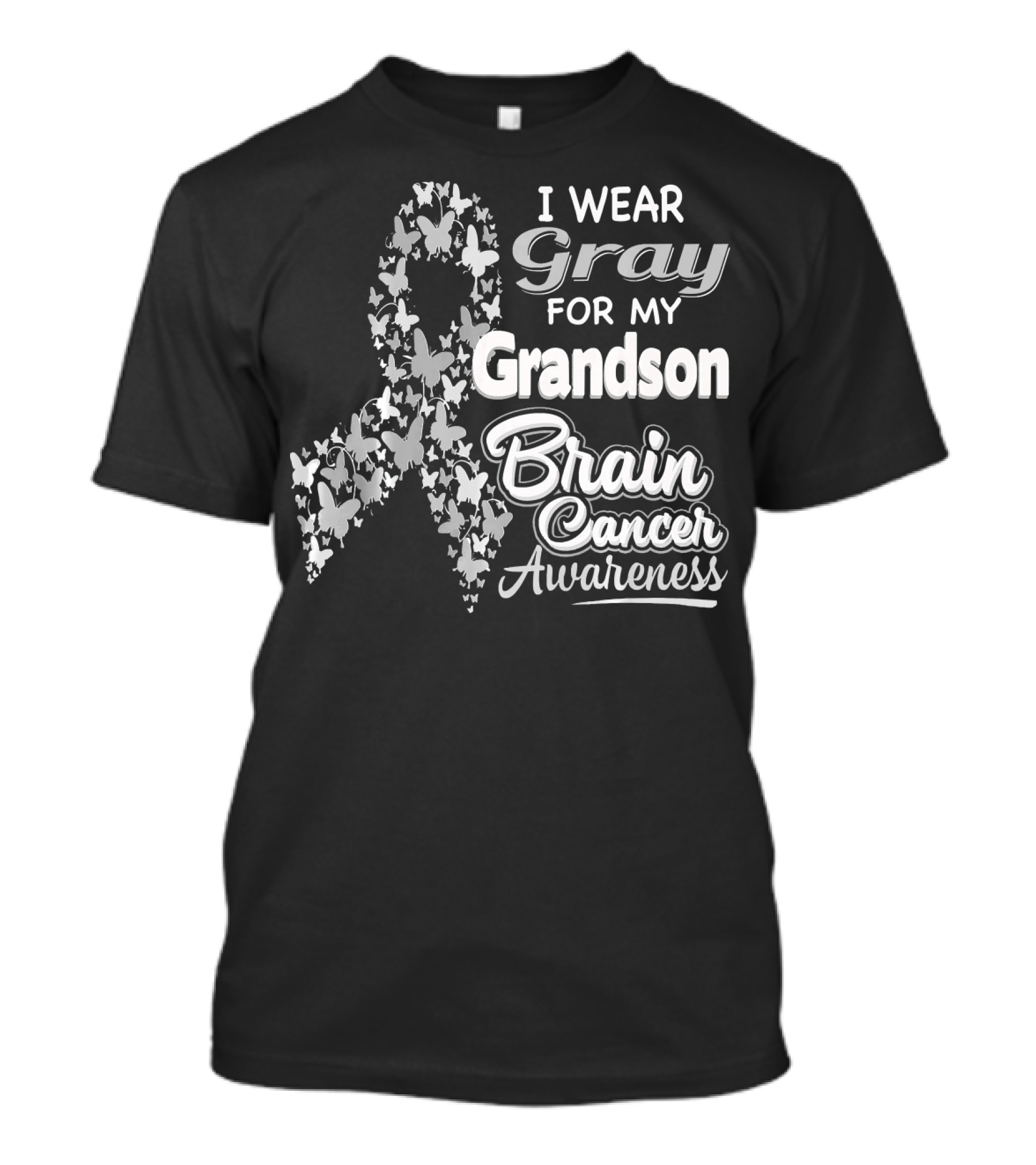 I Wear Gray For My Grandson Brain Cancer Awareness T-Shirt