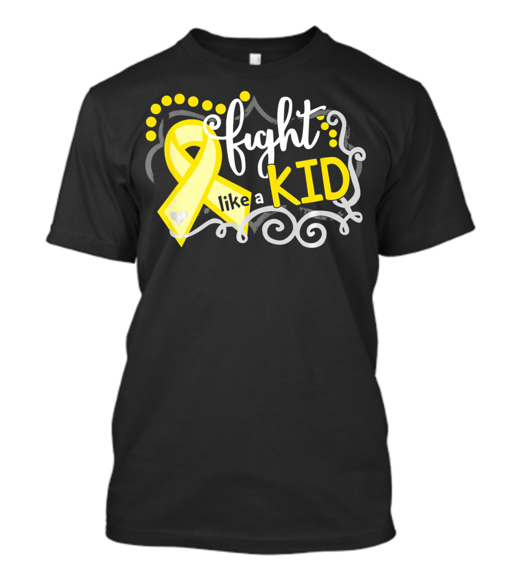Fight Like A Kid Childhood Cancer Awareness Yellow T-Shirt