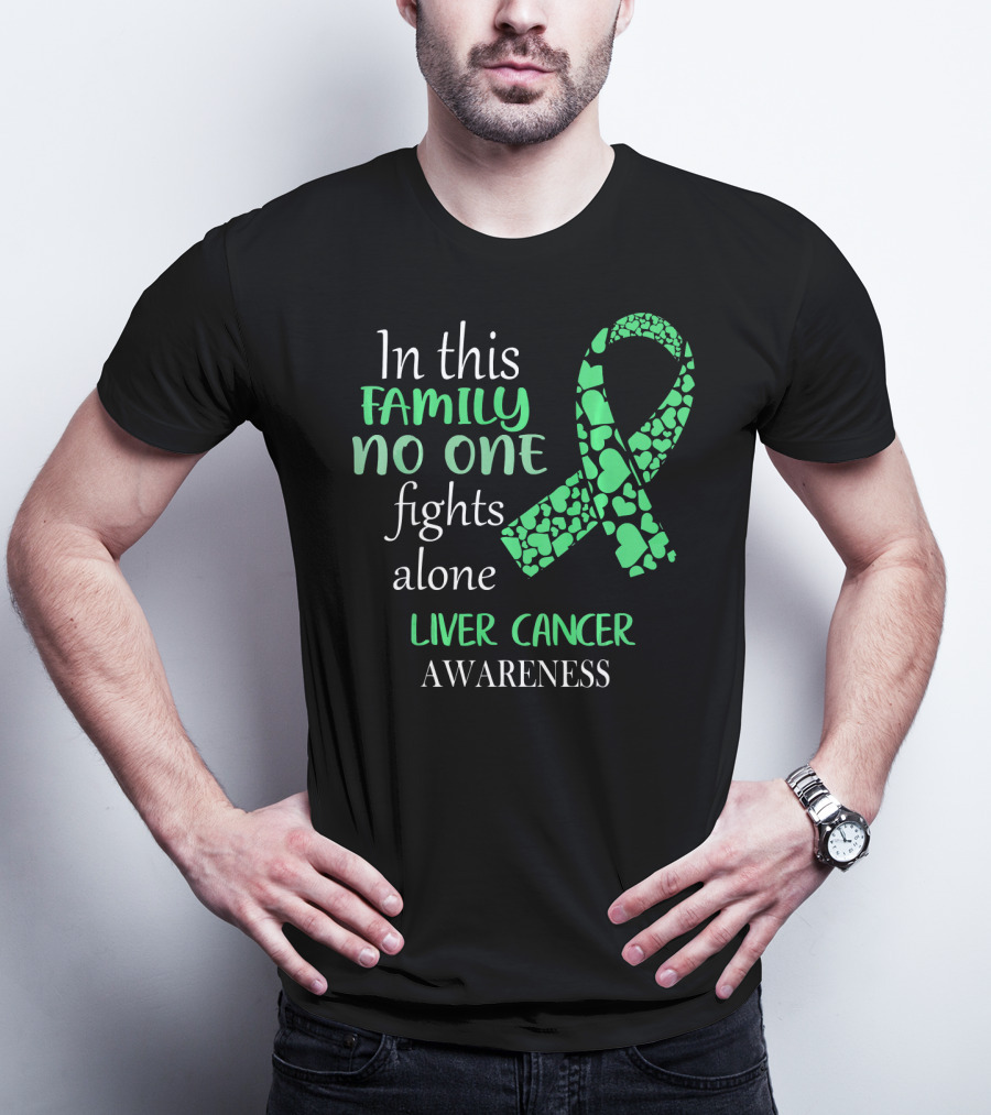 In This Family No One Fights Alone Liver Cancer Awareness T-Shirt