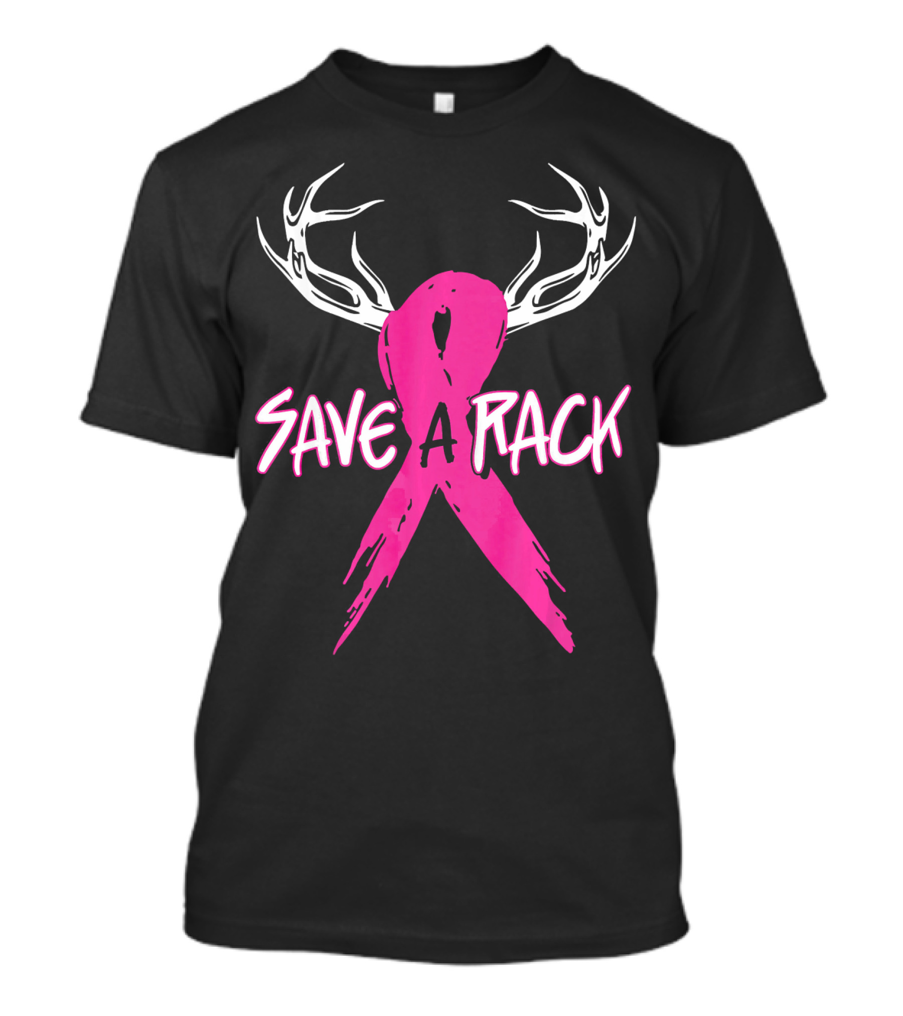Save A Rack Breast Cancer Awareness Antlers Pink T-Shirt