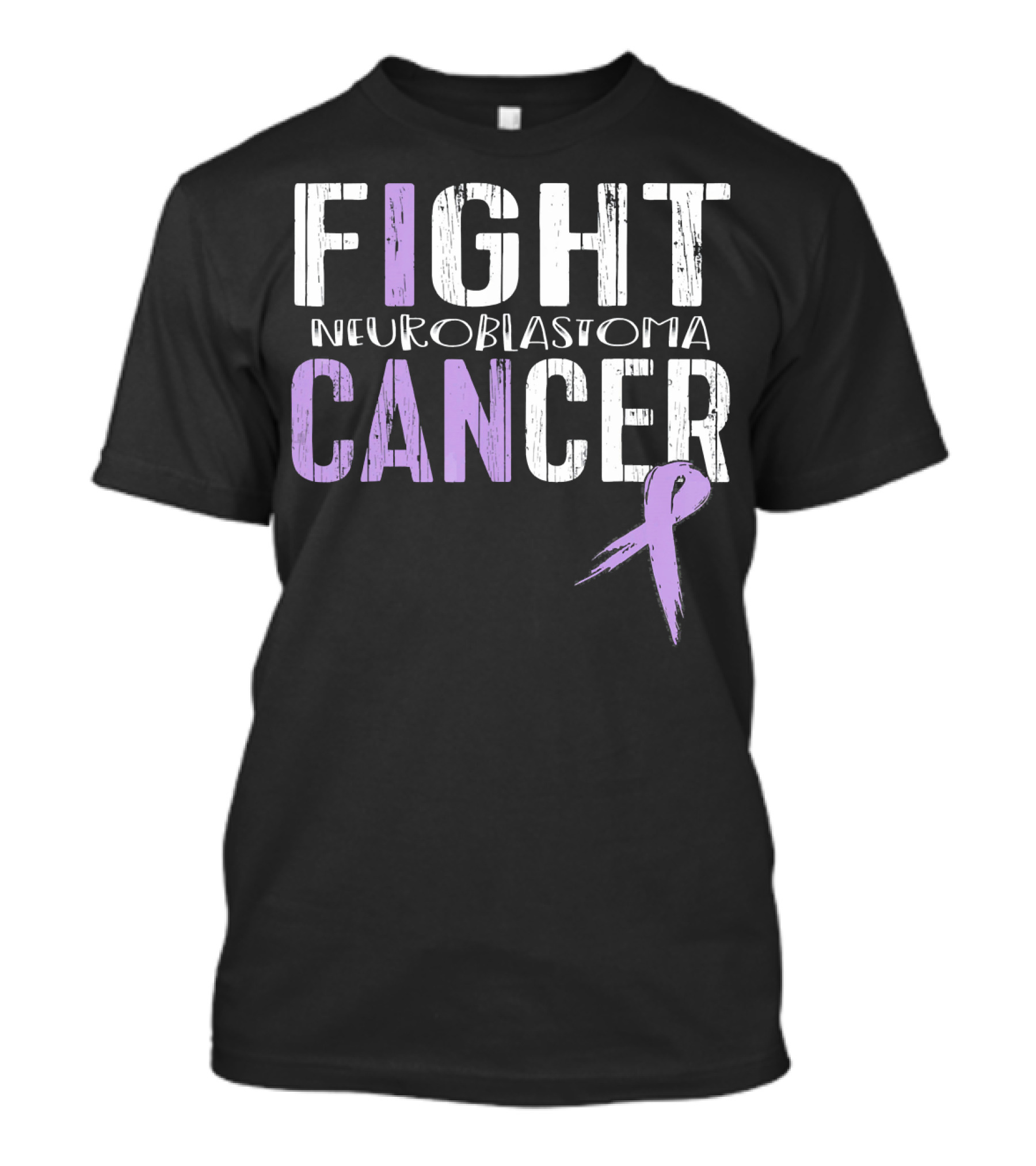 FIGHT NEUROBLASTOMA CANCER Purple Ribbon Awareness T-Shirt