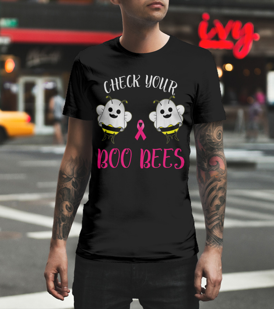 Check Your Boo Bees Breast Cancer Awareness Funny T-Shirt