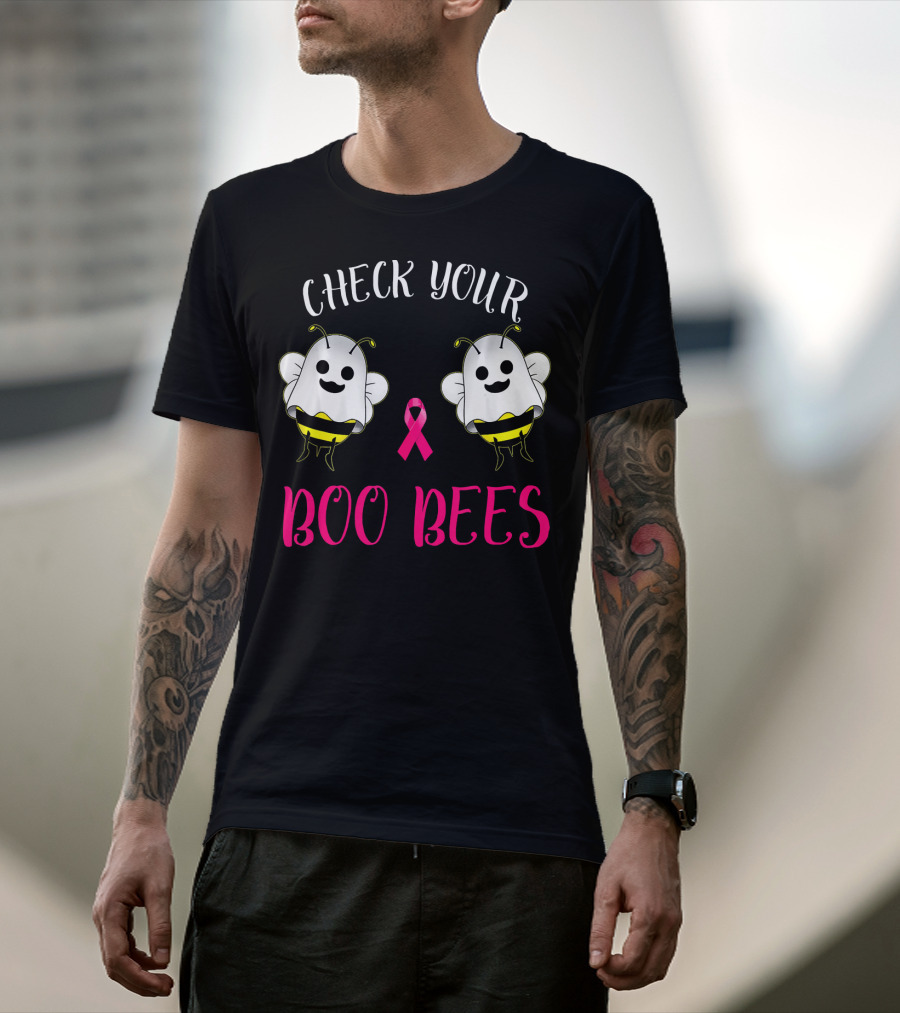 Check Your Boo Bees Breast Cancer Awareness Funny T-Shirt