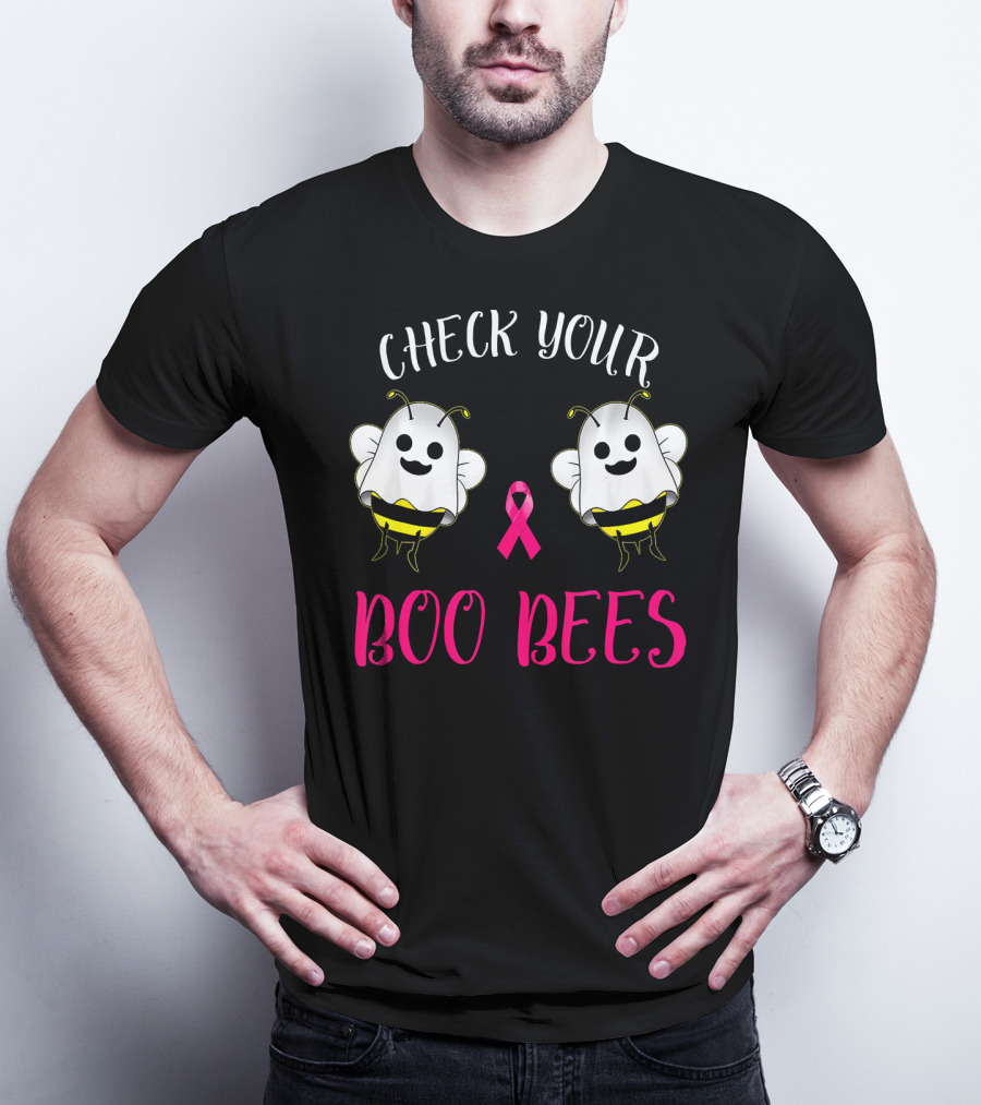 Check Your Boo Bees Breast Cancer Awareness Funny T-Shirt