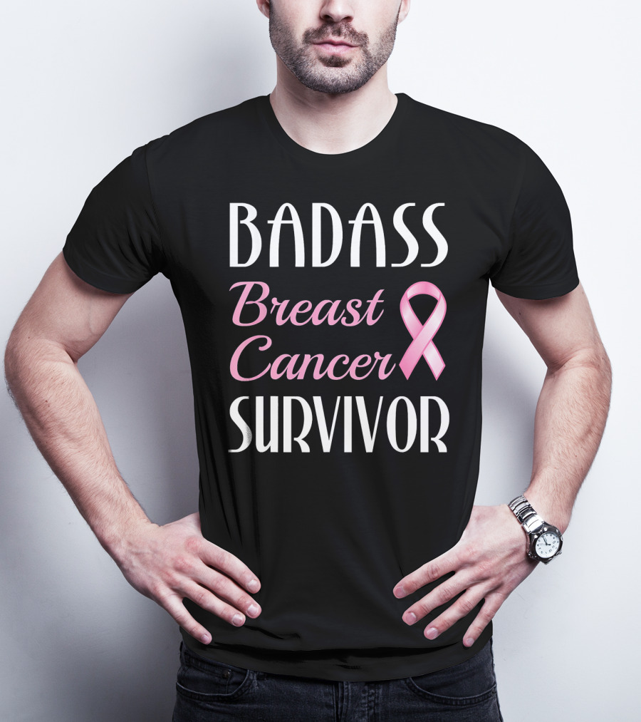 BADASS Breast Cancer SURVIVOR Pink T-Shirt