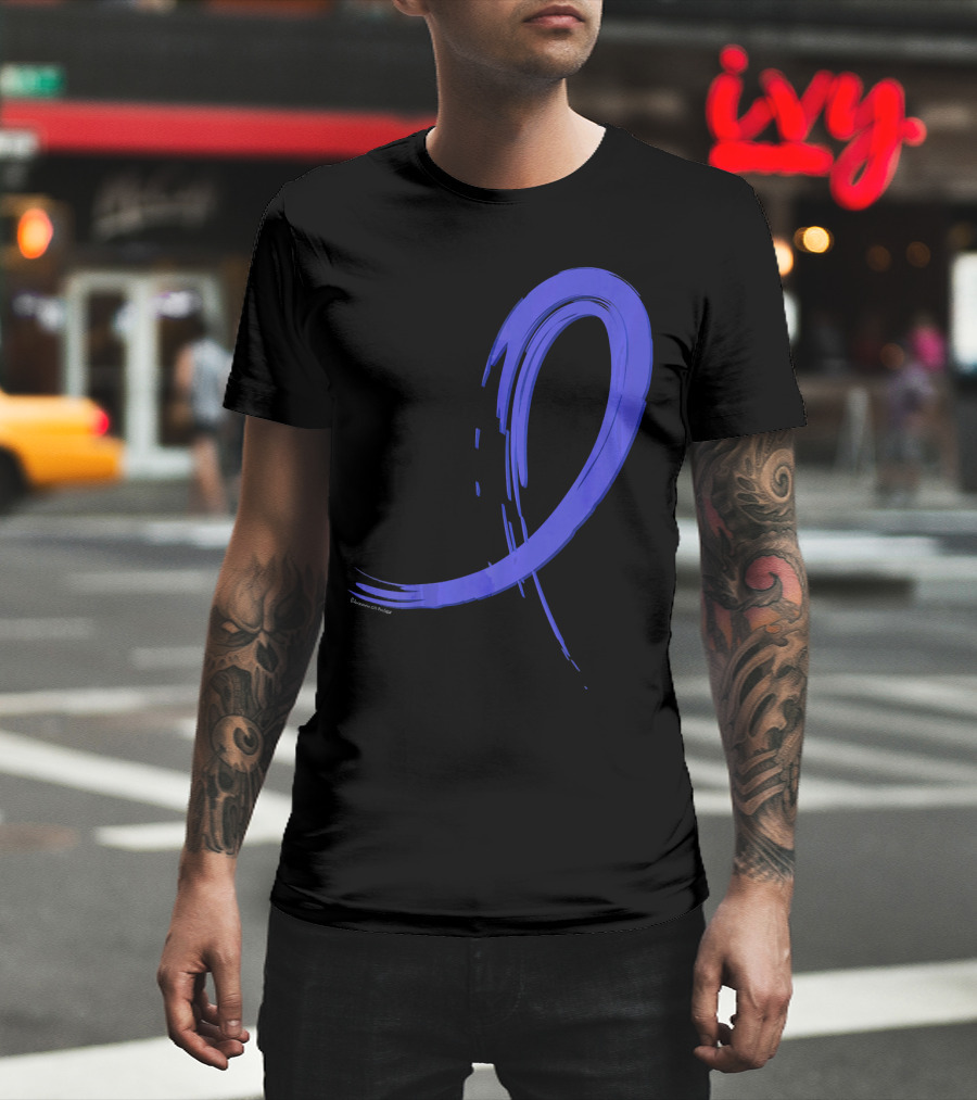 Colon Cancer Blue Graffiti Ribbon Awareness T-Shirt