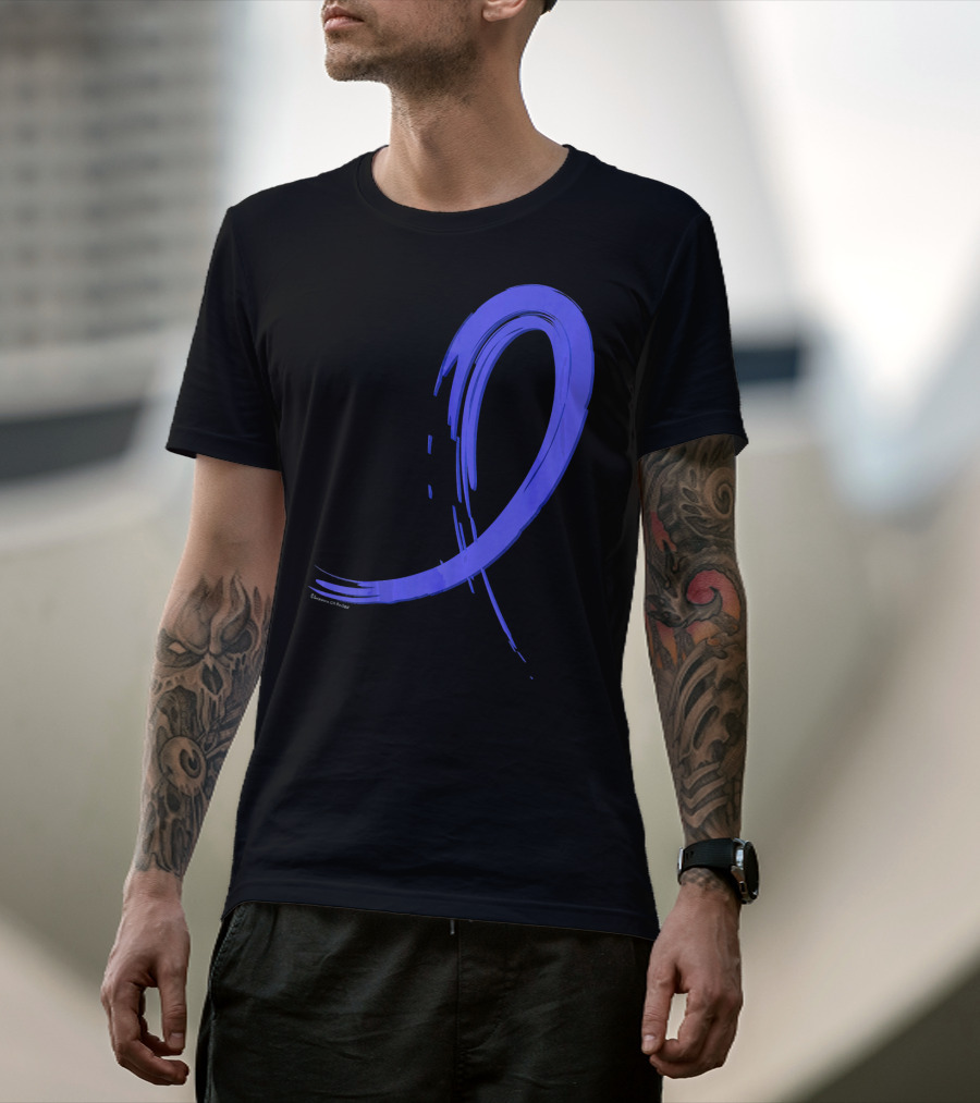 Colon Cancer Blue Graffiti Ribbon Awareness T-Shirt