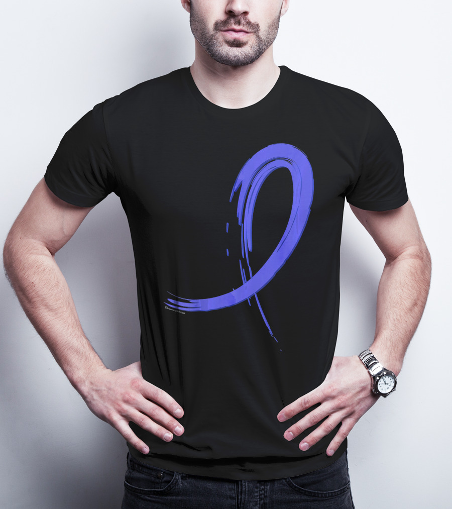 Colon Cancer Blue Graffiti Ribbon Awareness T-Shirt