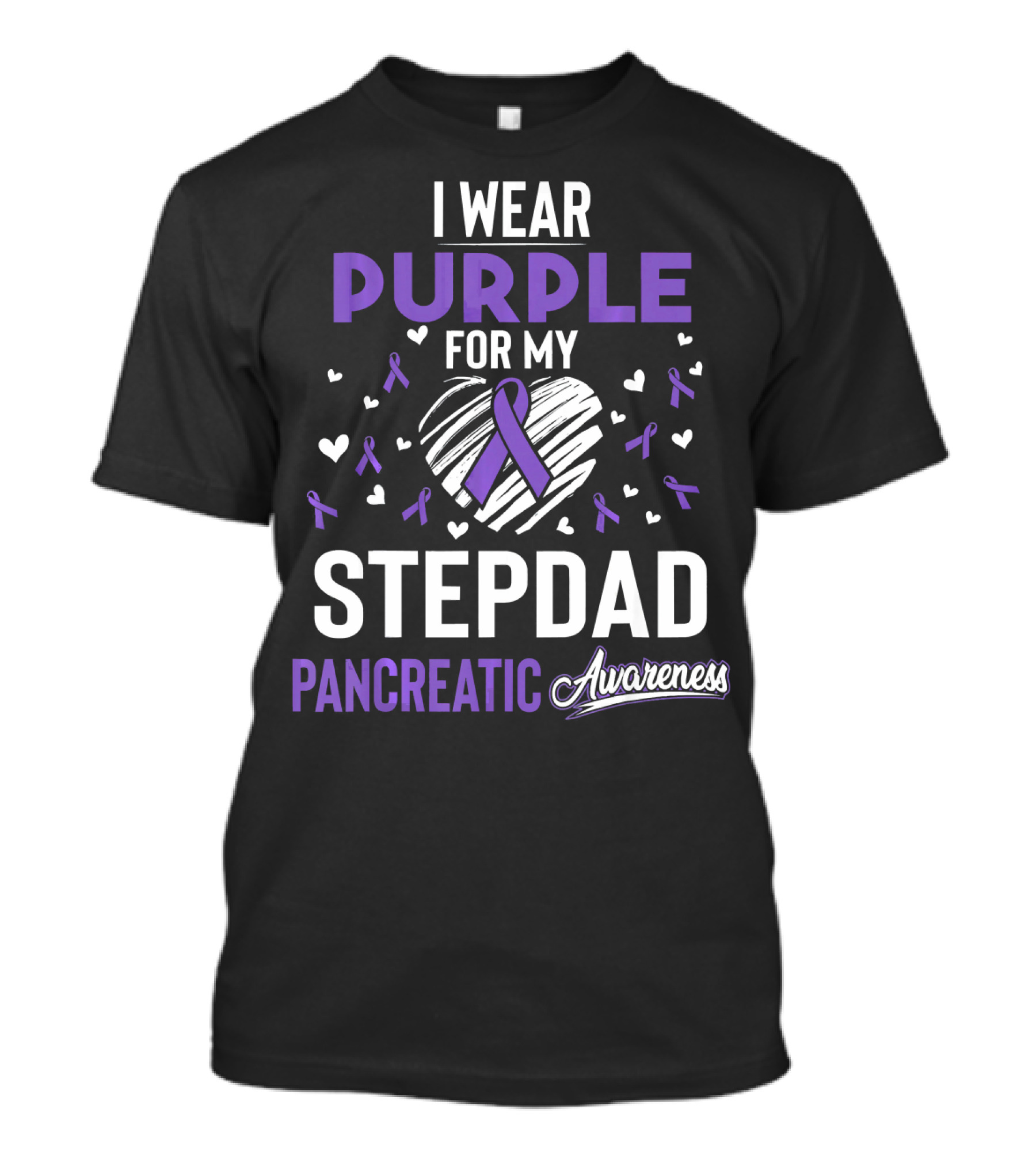 I Wear Purple For My Stepdad Pancreatic Awareness T-Shirt